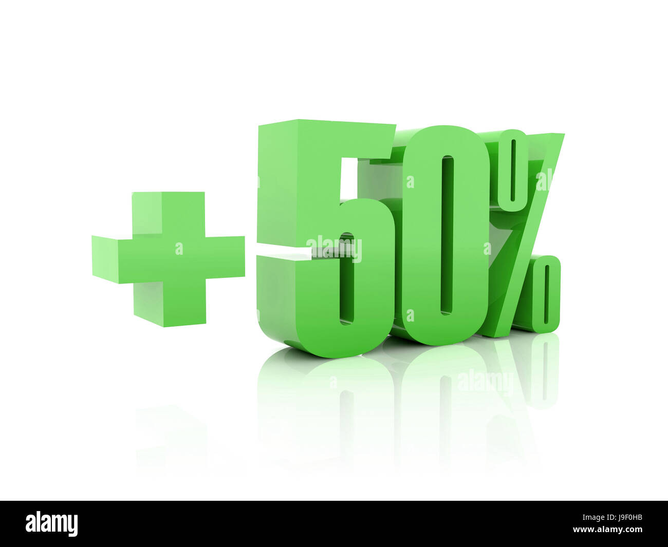 Plus 50 percent. Concept 3D illustration Stock Photo - Alamy