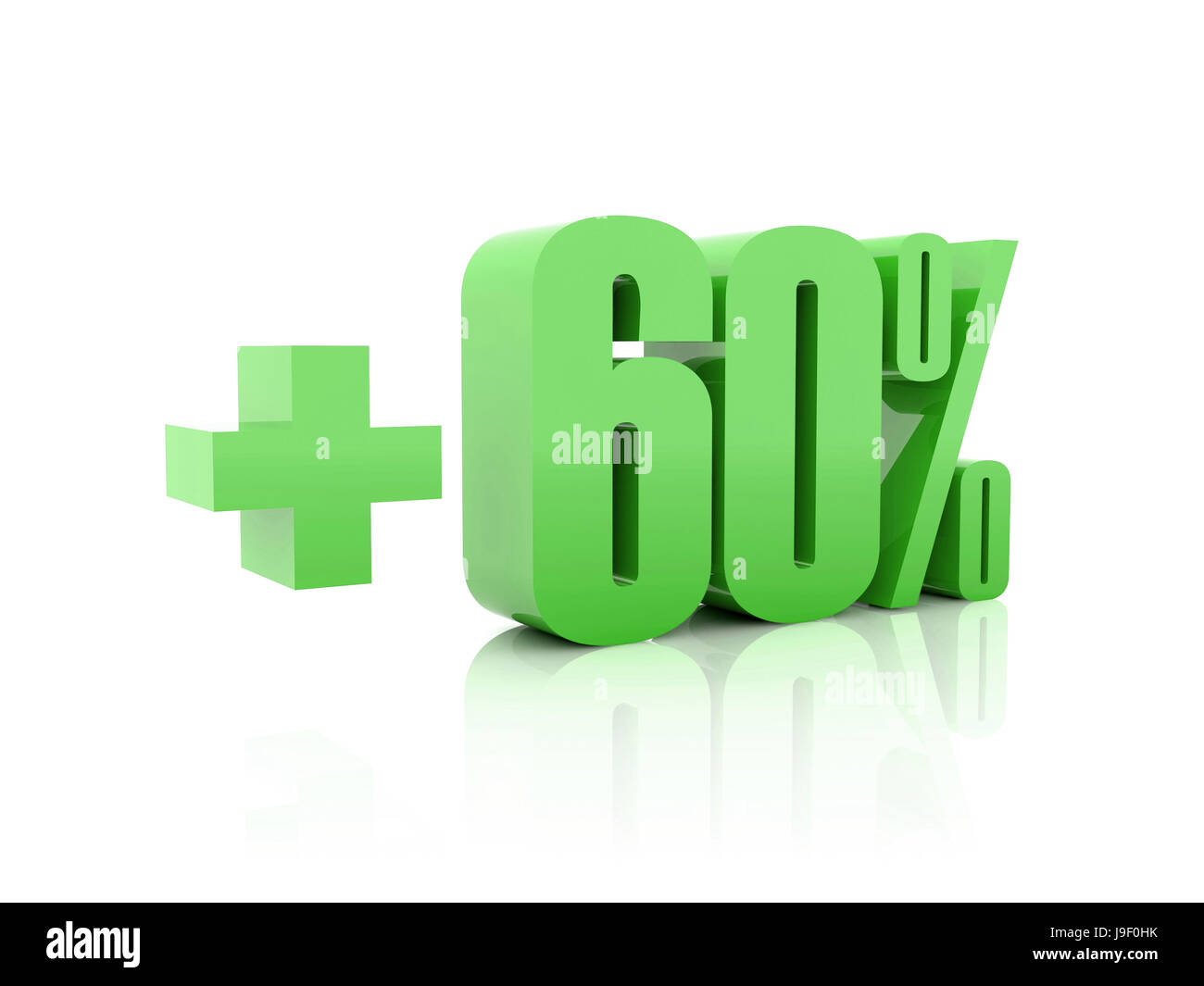 Plus 60 percent. Concept 3D illustration Stock Photo - Alamy