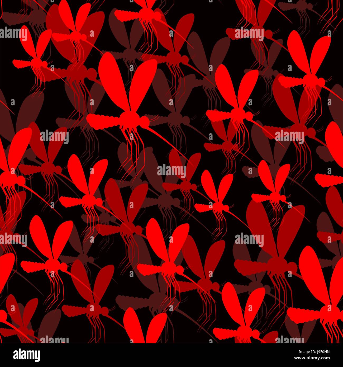 Mosquito seamless pattern. Red mosquito 3D texture. 3d background of ...