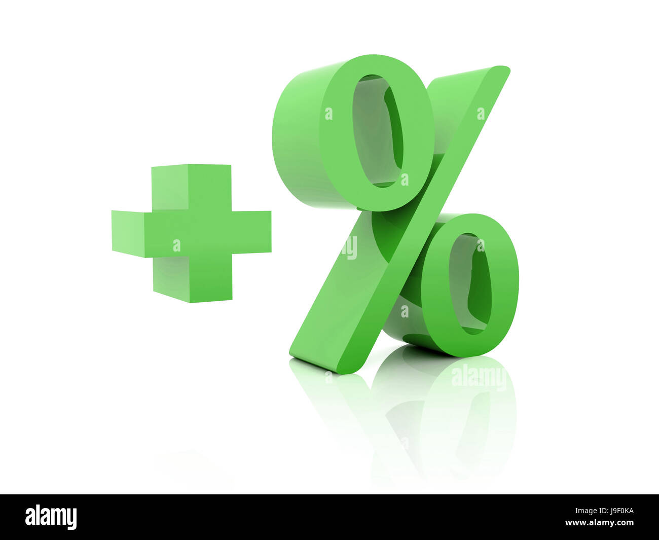 Plus percent. Concept 3D illustration Stock Photo - Alamy