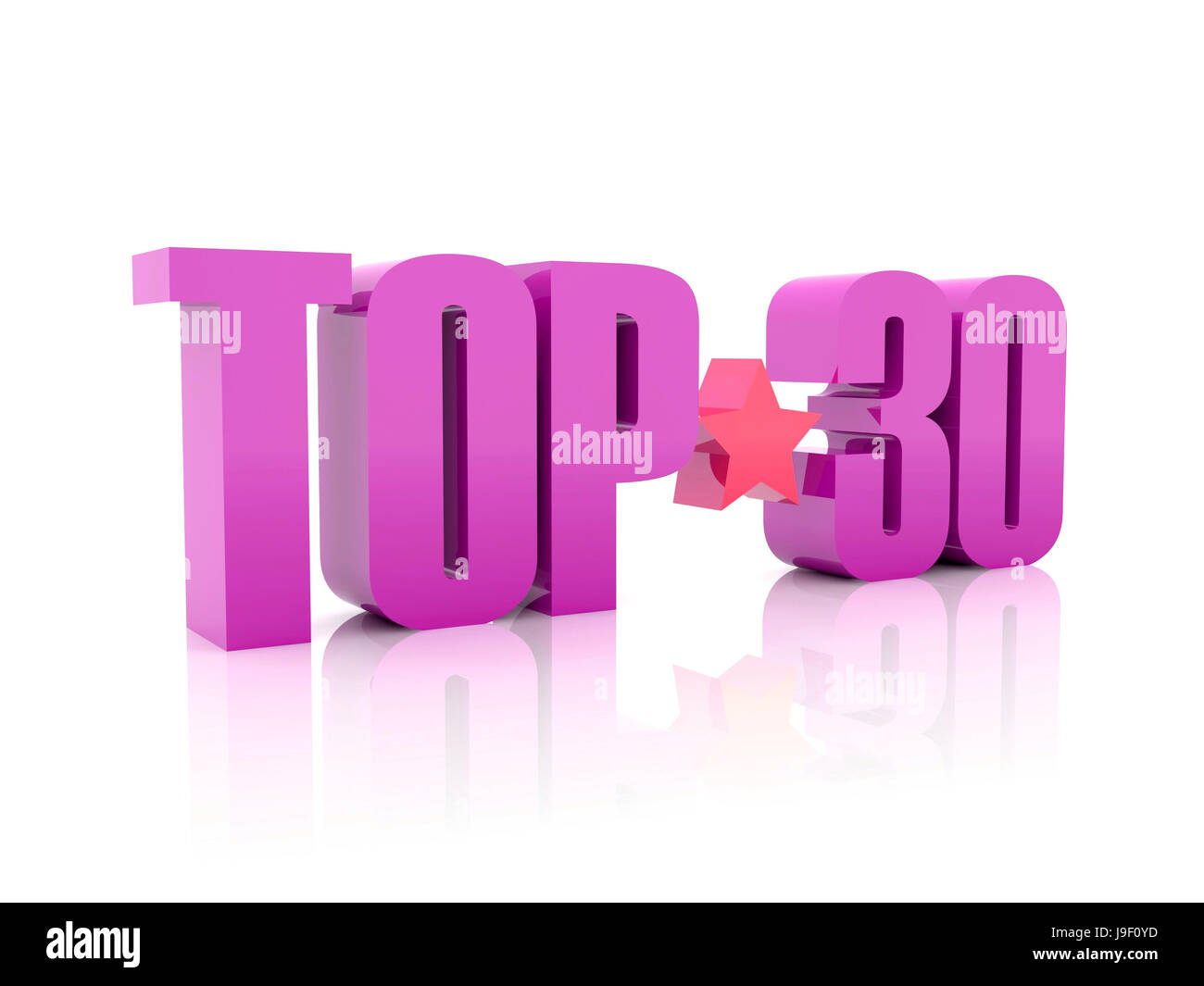 Top thirty violet word isolated on white background. 3D illustration ...