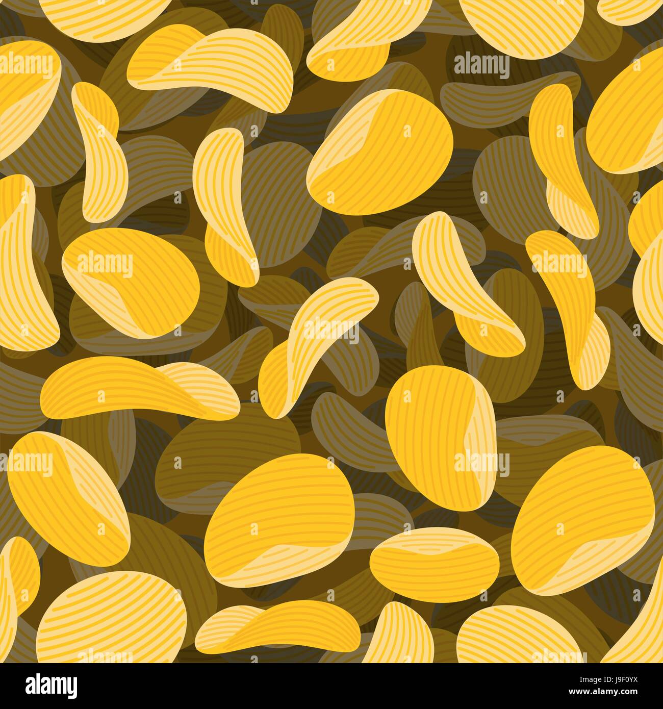 Chips potato seamless pattern 3D. Ornament meal. Fried potatos texture ...