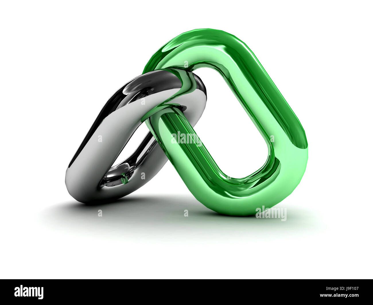 Chain link isolated on white background. Concept 3D illustration Stock ...