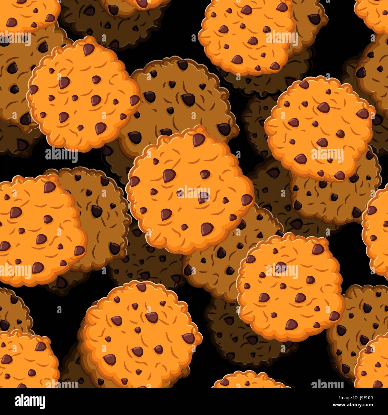 Cookies pattern 3D. Biscuit with chocolatet Drops ornamen. Cookie ...