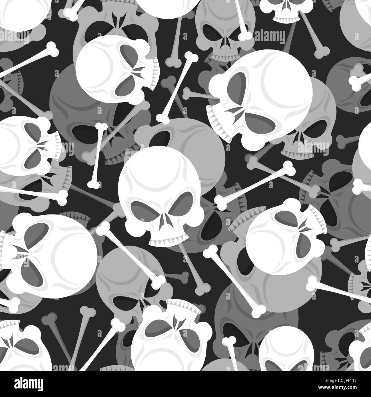 Skull and Bones 3D pattern. Skeleton ornament. Death texture Stock ...