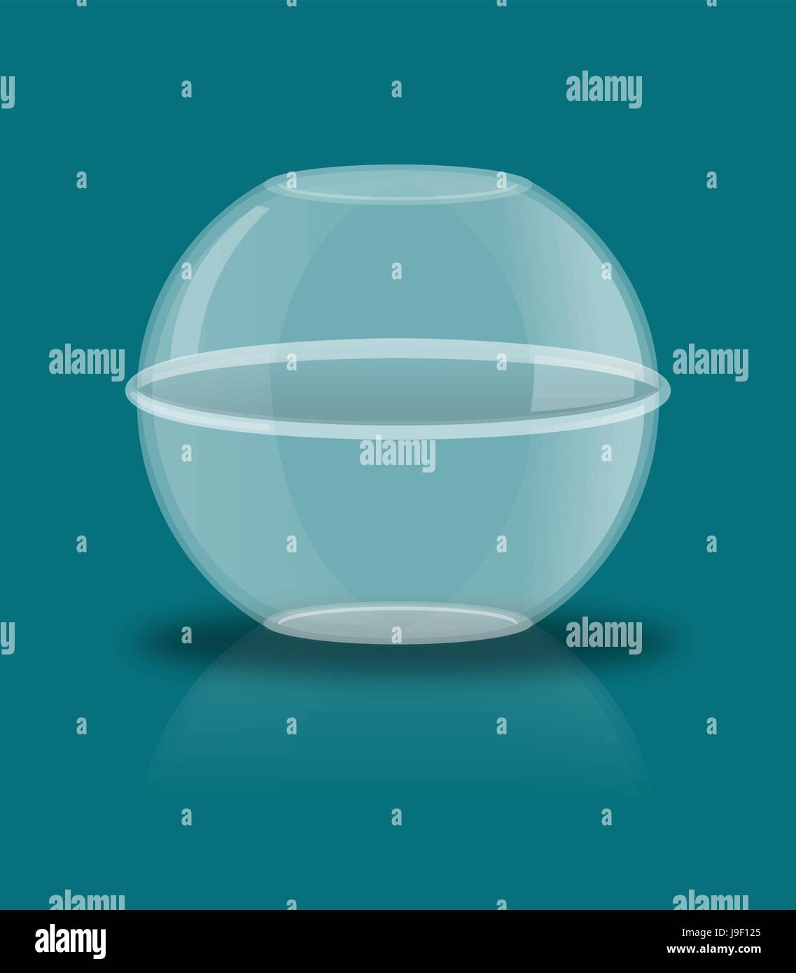 Glass ball with reflection. Empty transparent sphere Stock Vector Image ...