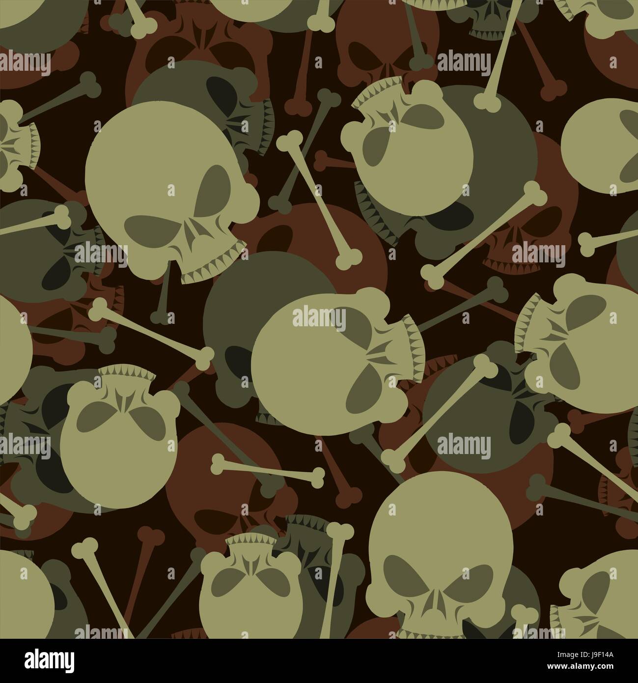 Skull and Bones military pattern. Skeleton army ornament. Death ...