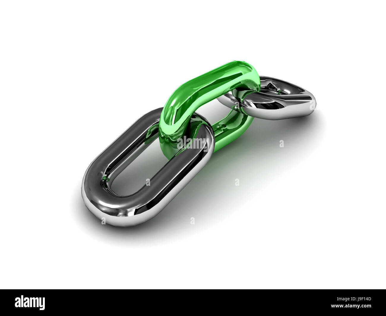 3D single chain link isolated on white background Stock Photo - Alamy