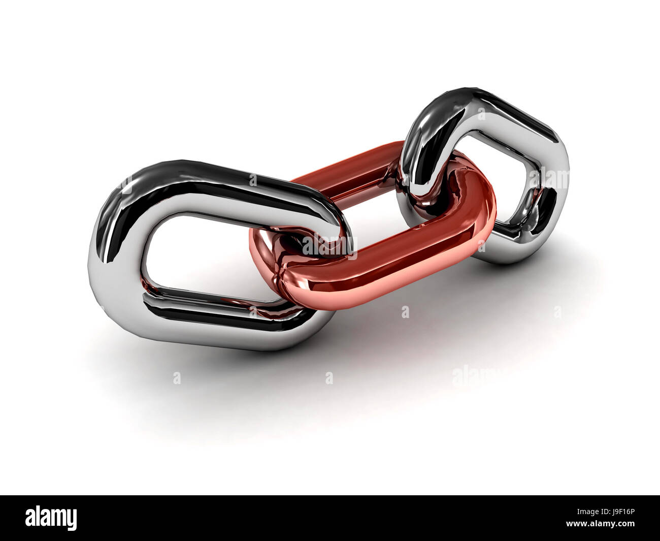 Chain link isolated on white background. Concept 3D illustration Stock ...