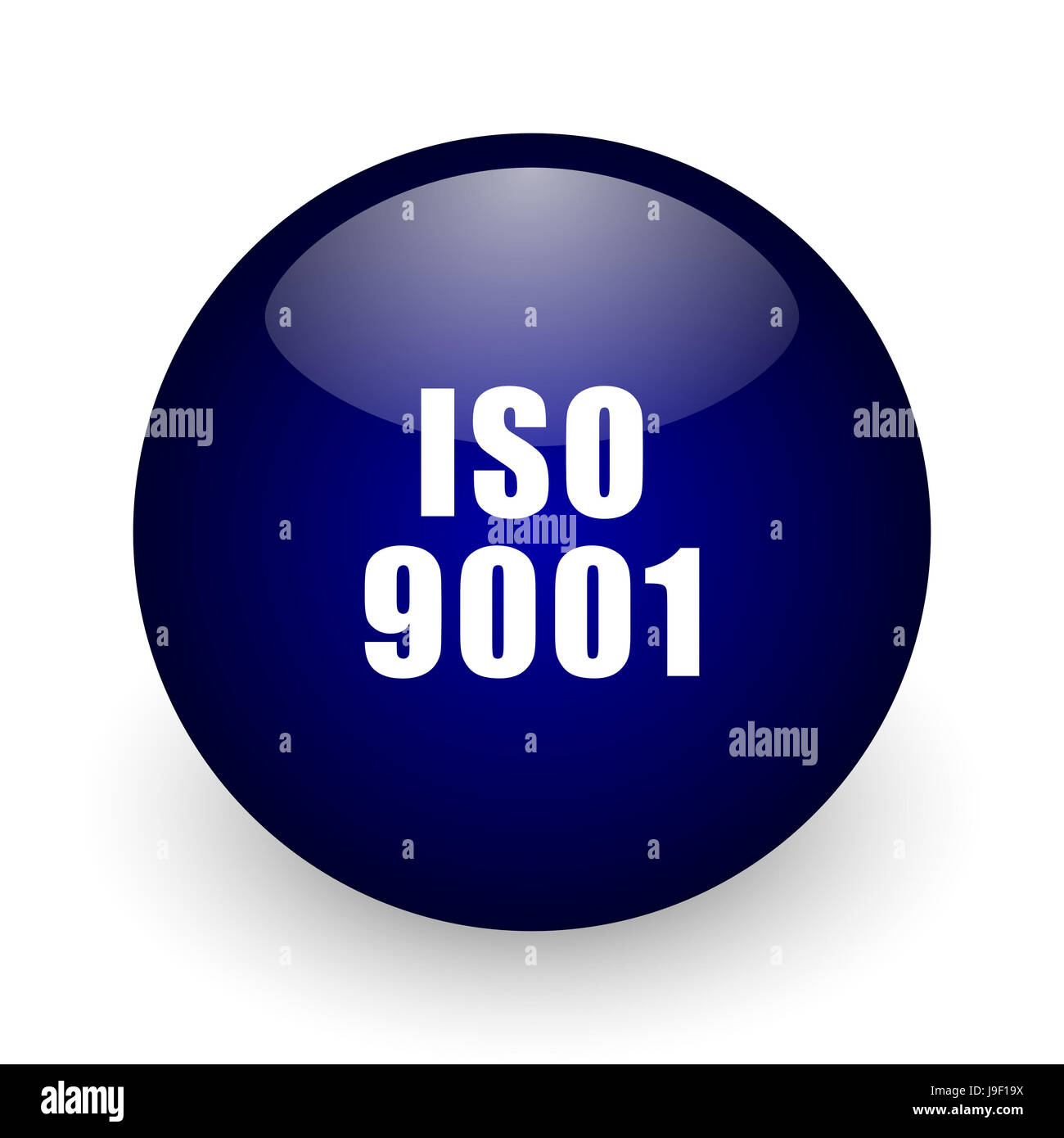 Iso certification blue round hi-res stock photography and images - Alamy
