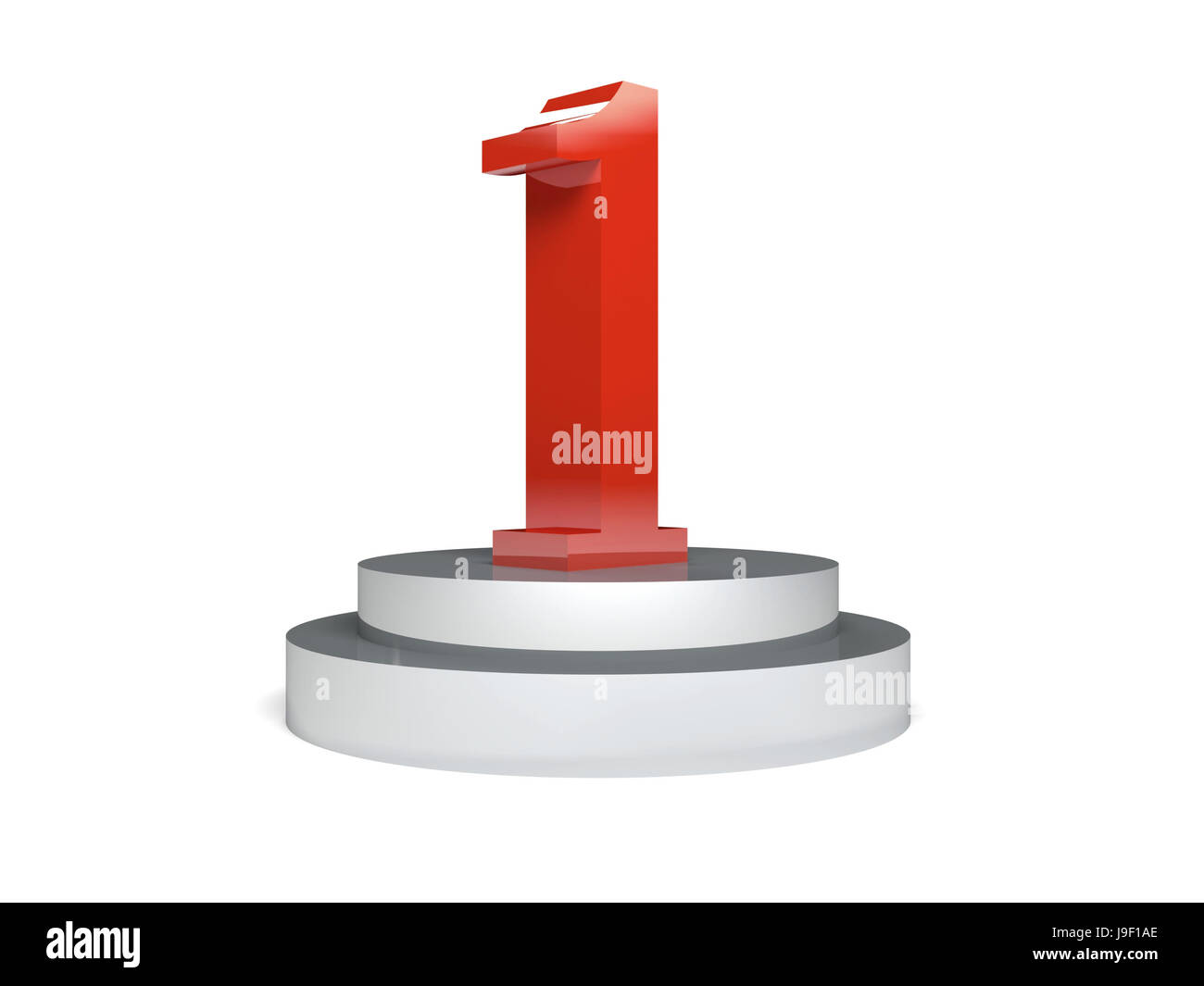 Shiny 3D first place on podium. Concept illustration Stock Photo - Alamy