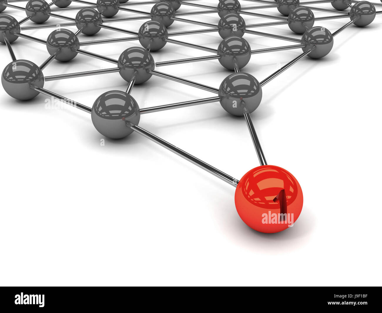 Metaphor of communication. Red leader in front. Concept 3D illustration ...