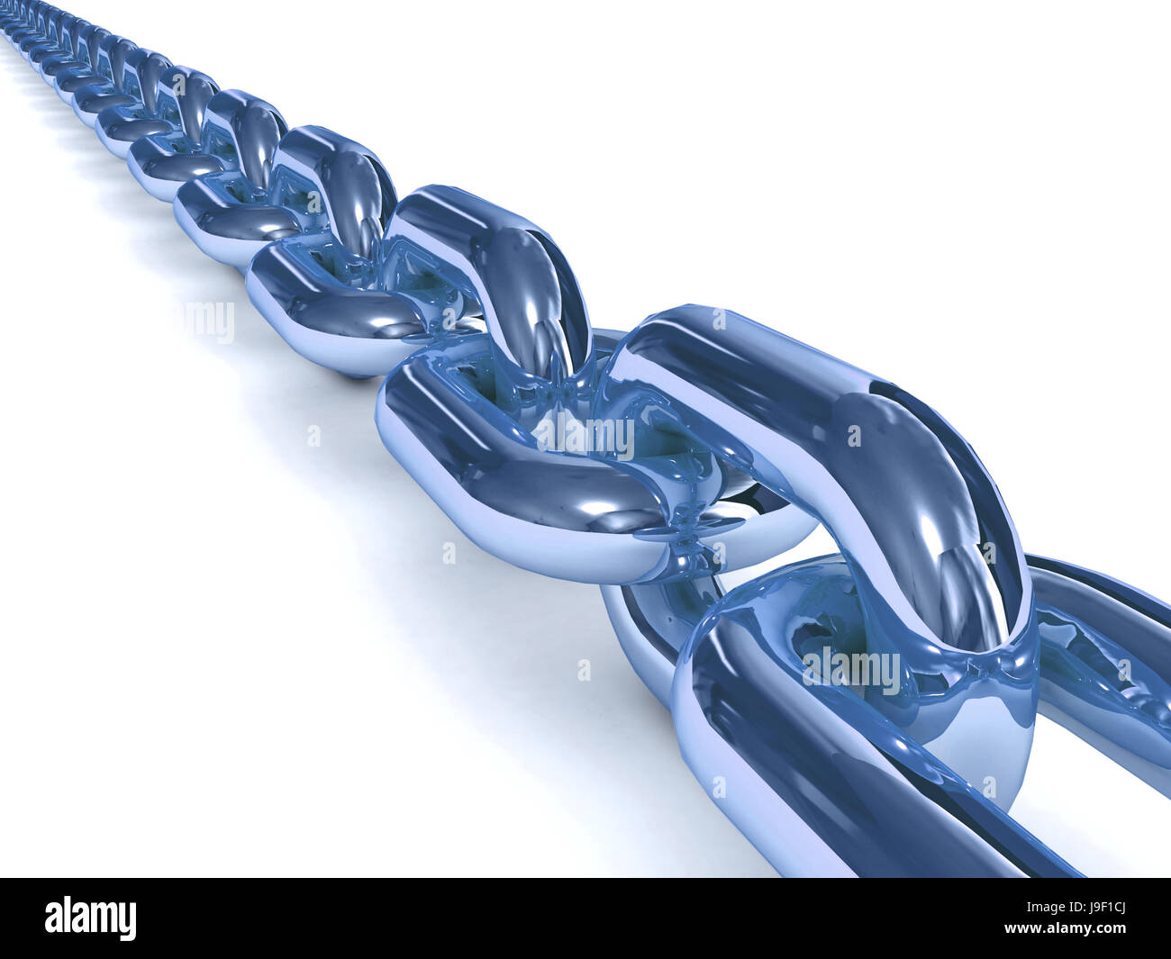 Blue chain over white background. 3D Concept illustration Stock Photo ...