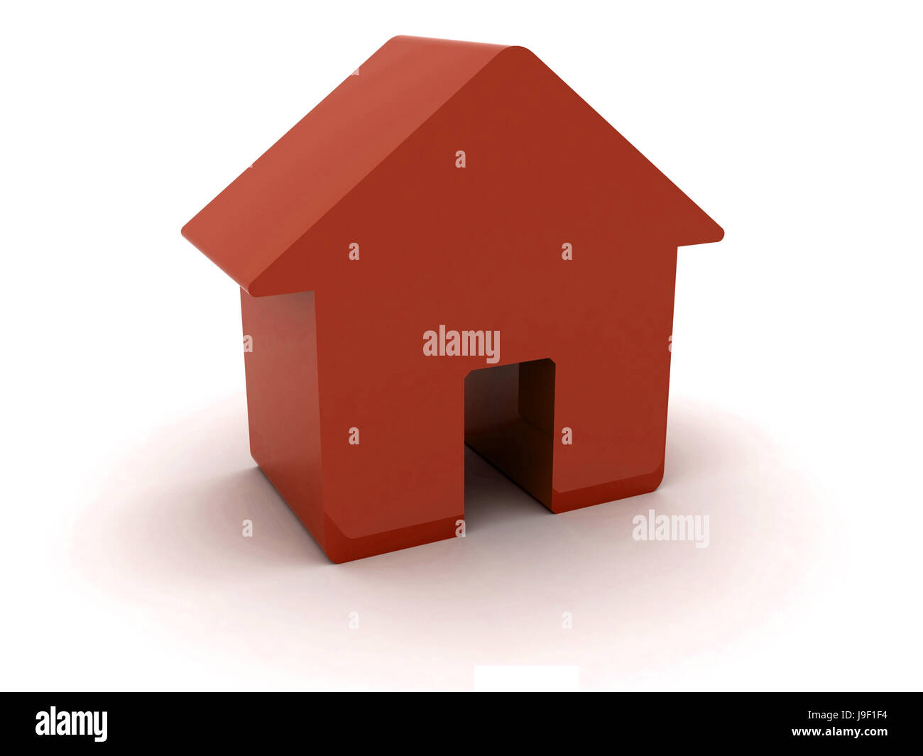 3D red house. Concept illustration Stock Photo - Alamy