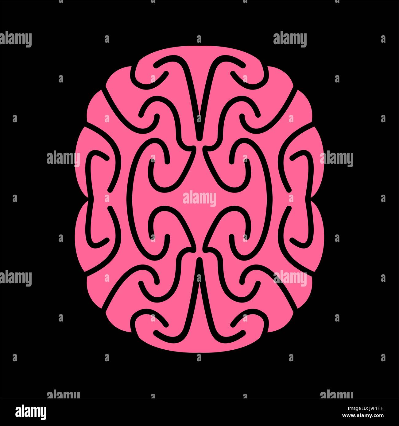 Abstract brain. Pink Brains on black background Stock Vector Image ...
