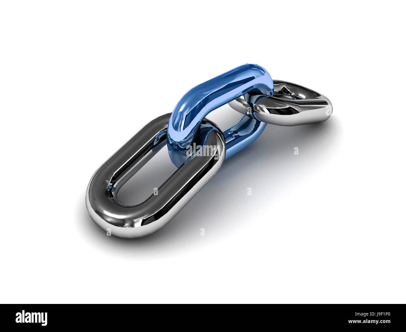 3D single chain link isolated on white background Stock Photo - Alamy