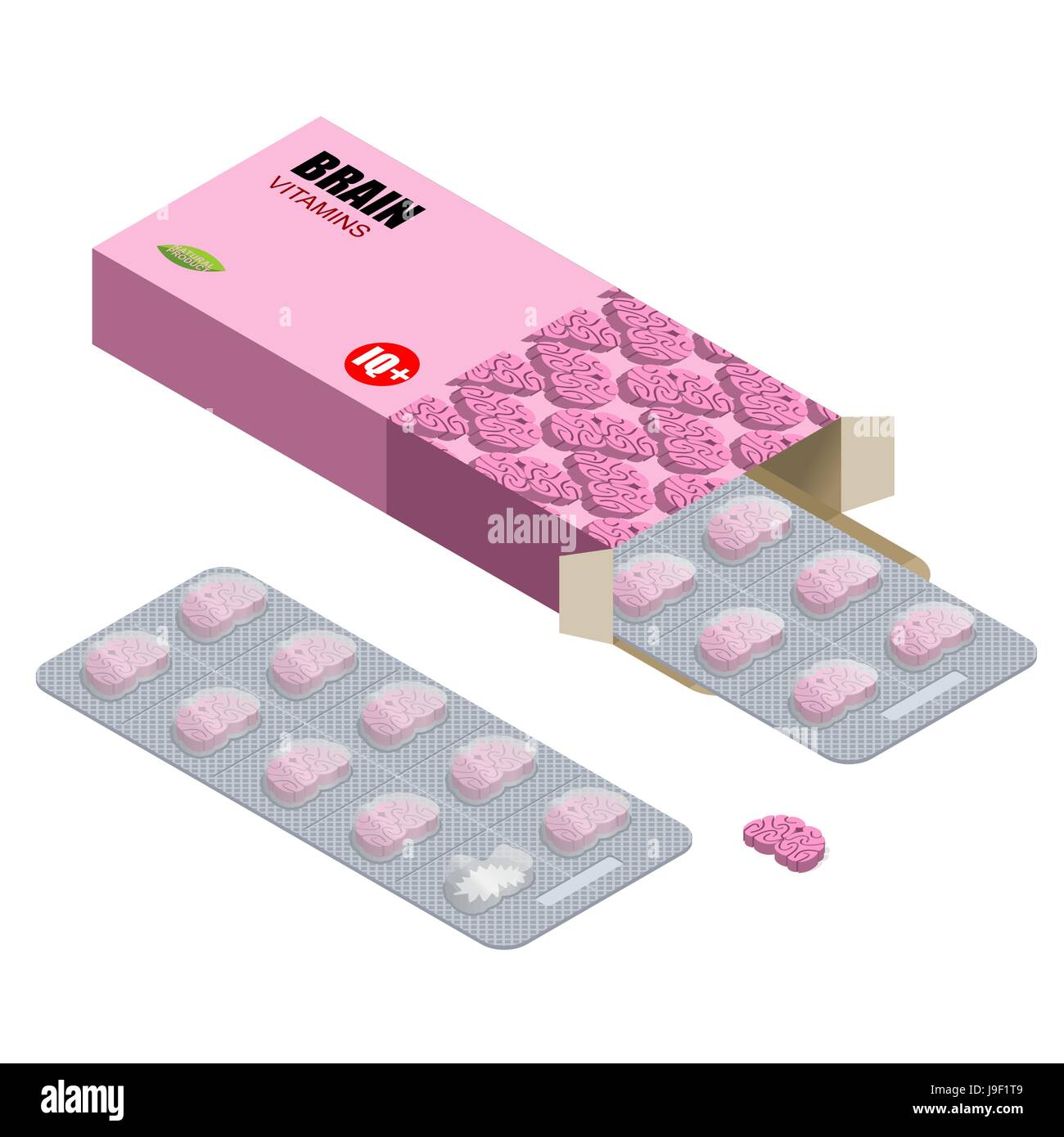 Brains vitamins. IQ pills. Tablets in pack. Natural medicines for mind ...