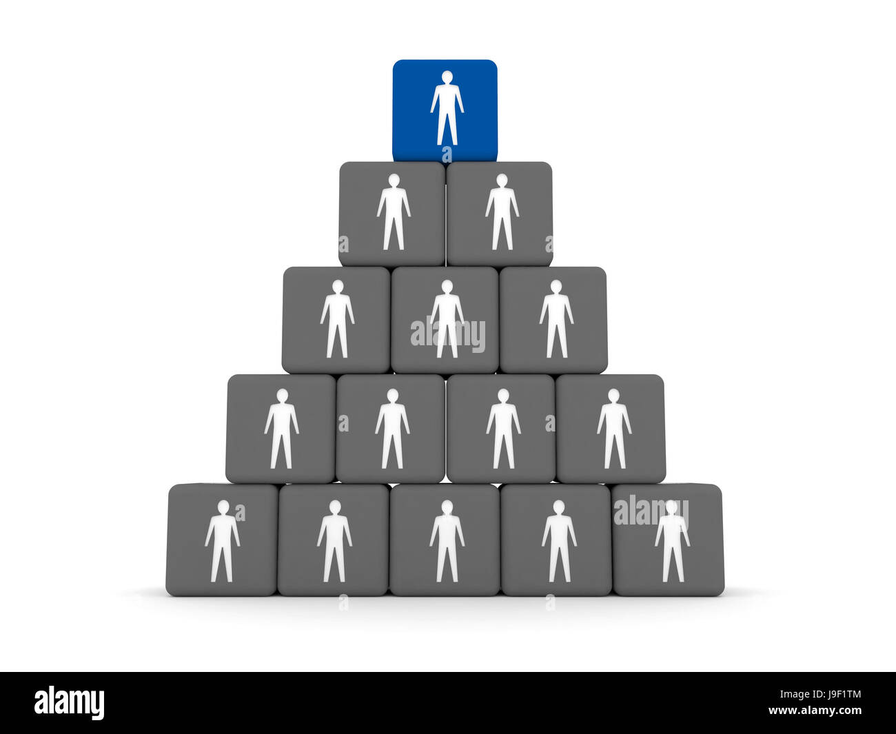 Concept of hierarchy. Leader at the top. 3D illustration Stock Photo ...