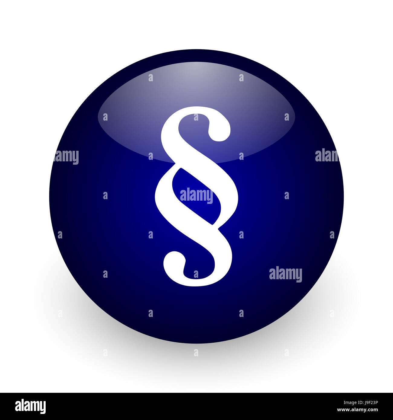 Paragraph blue glossy ball web icon on white background. Round 3d ...