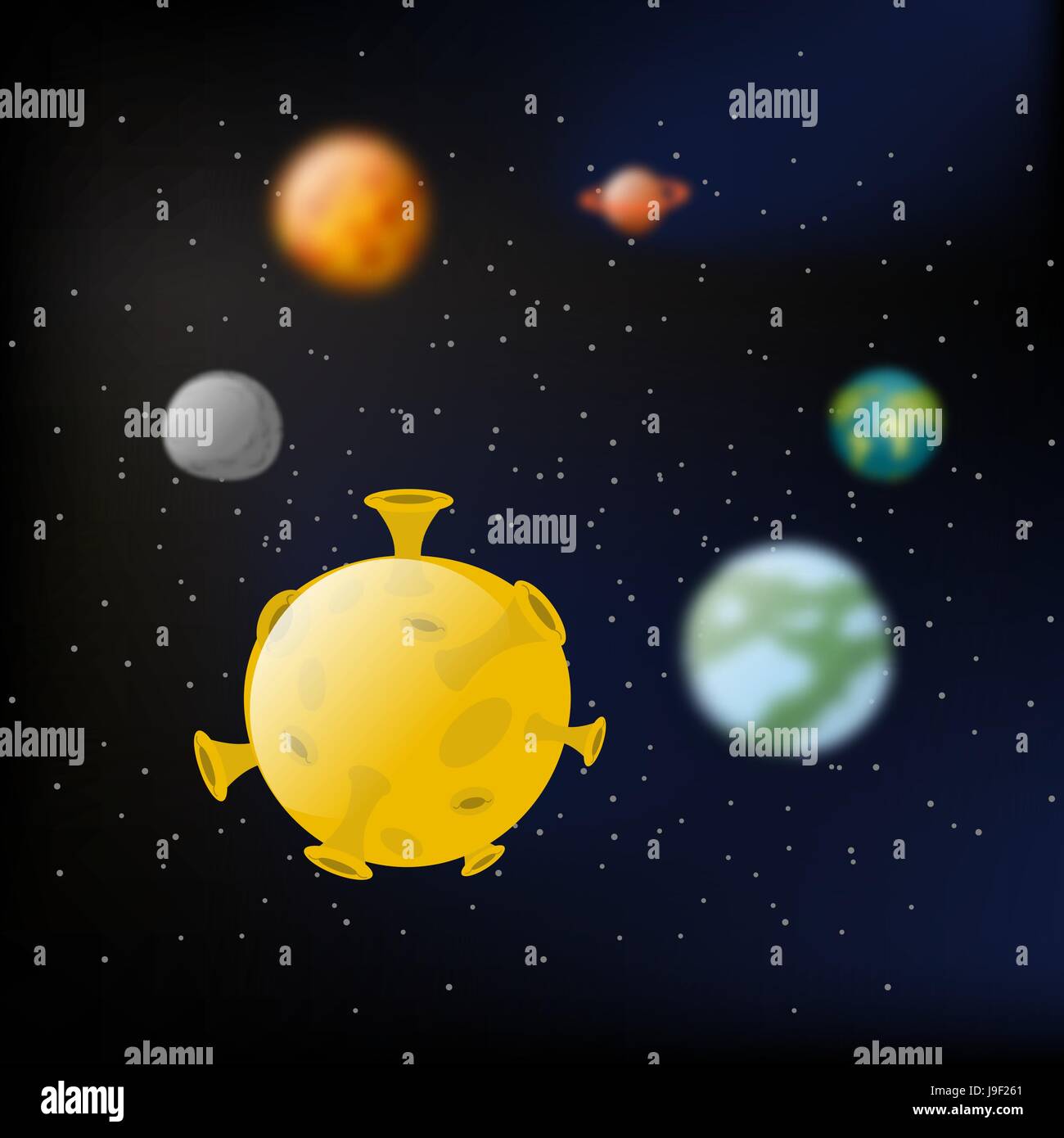 Planets of solar system. Moon and Jupiter. Mars and Earth. milky way ...