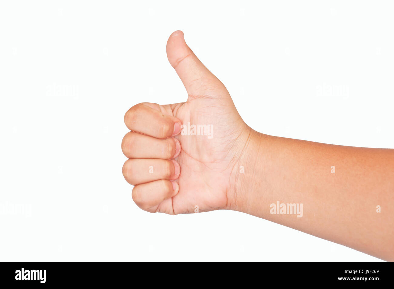 thump from children hand on white background Stock Photo - Alamy