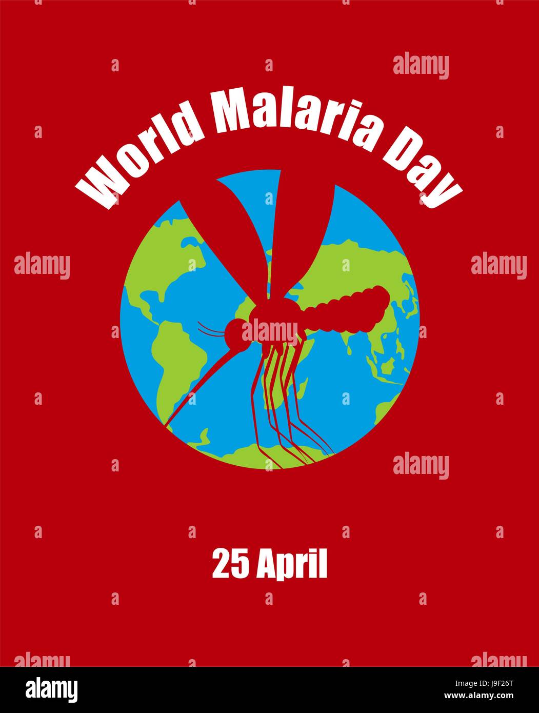 World Malaria Day. Poster for international holiday of April 25. Planet ...