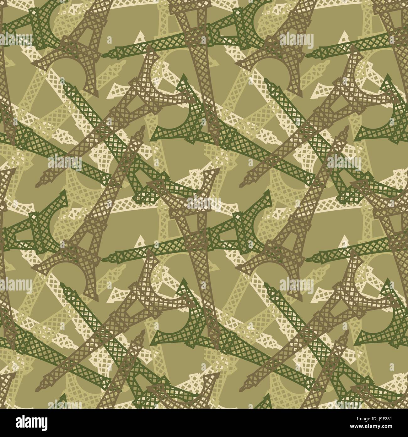 French military seamless pattern. Texture for soldiers of Eiffel Tower ...