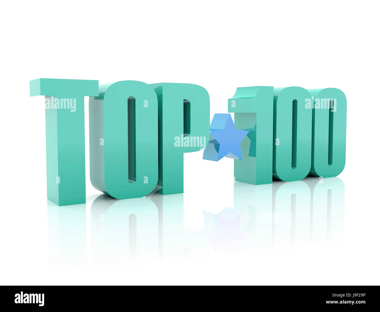 Top hundred word isolated on white background. 3D illustration Stock ...