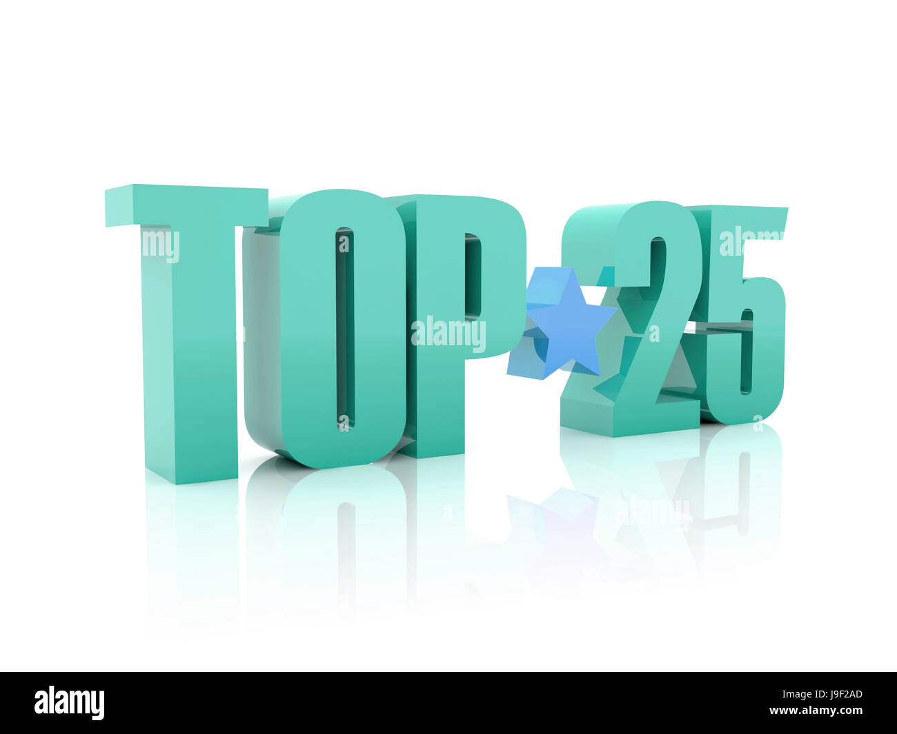 Top twenty-five word isolated on white background. 3D illustration ...
