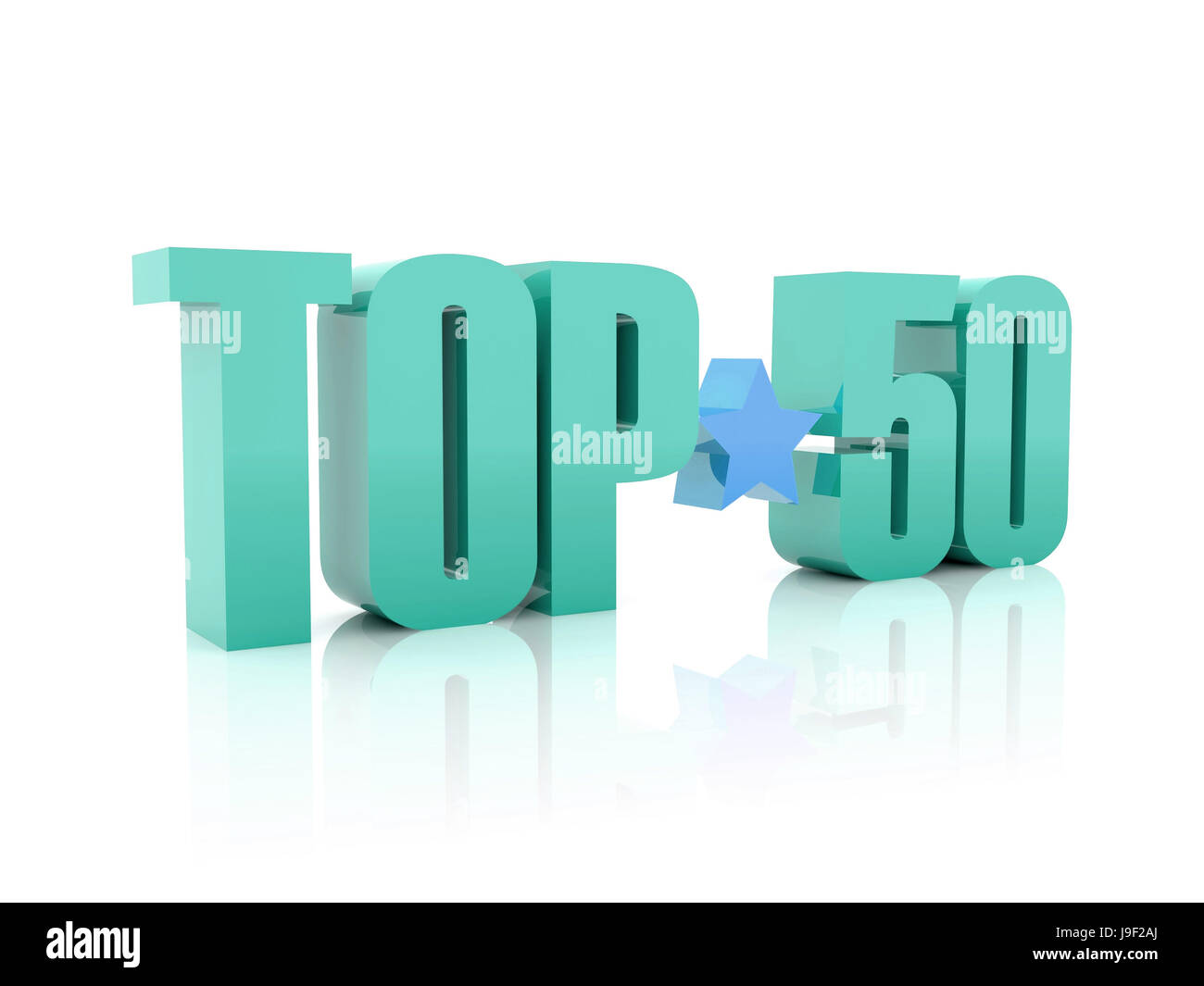 Top fifty word isolated on white background. 3D illustration Stock ...