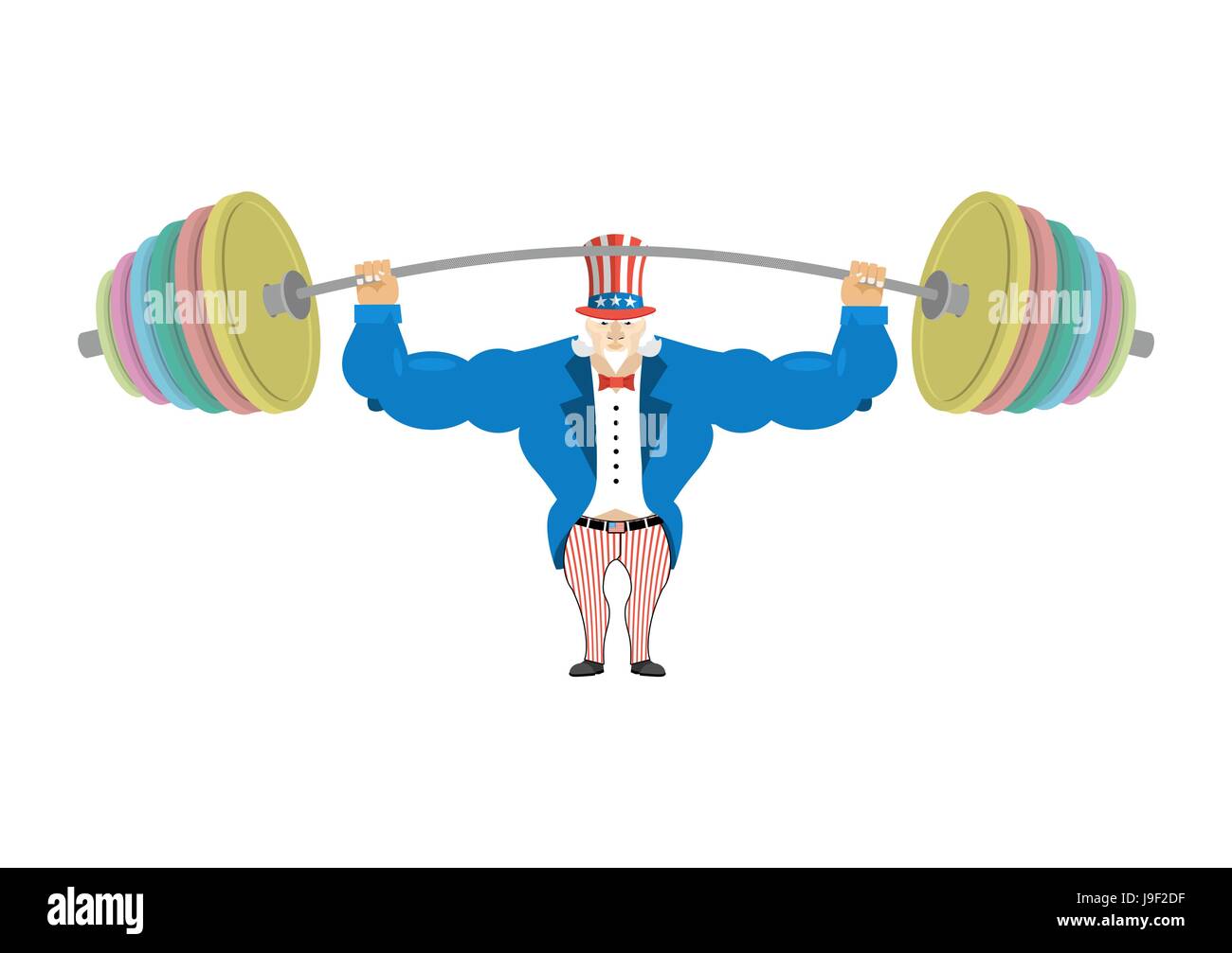 Uncle Sam and sports barbell. Powerful Uncle Sam. Strong Uncle Sam goes ... Uncle Sam and sports barbell. Powerful Uncle Sam. Strong Uncle Sam goes ...