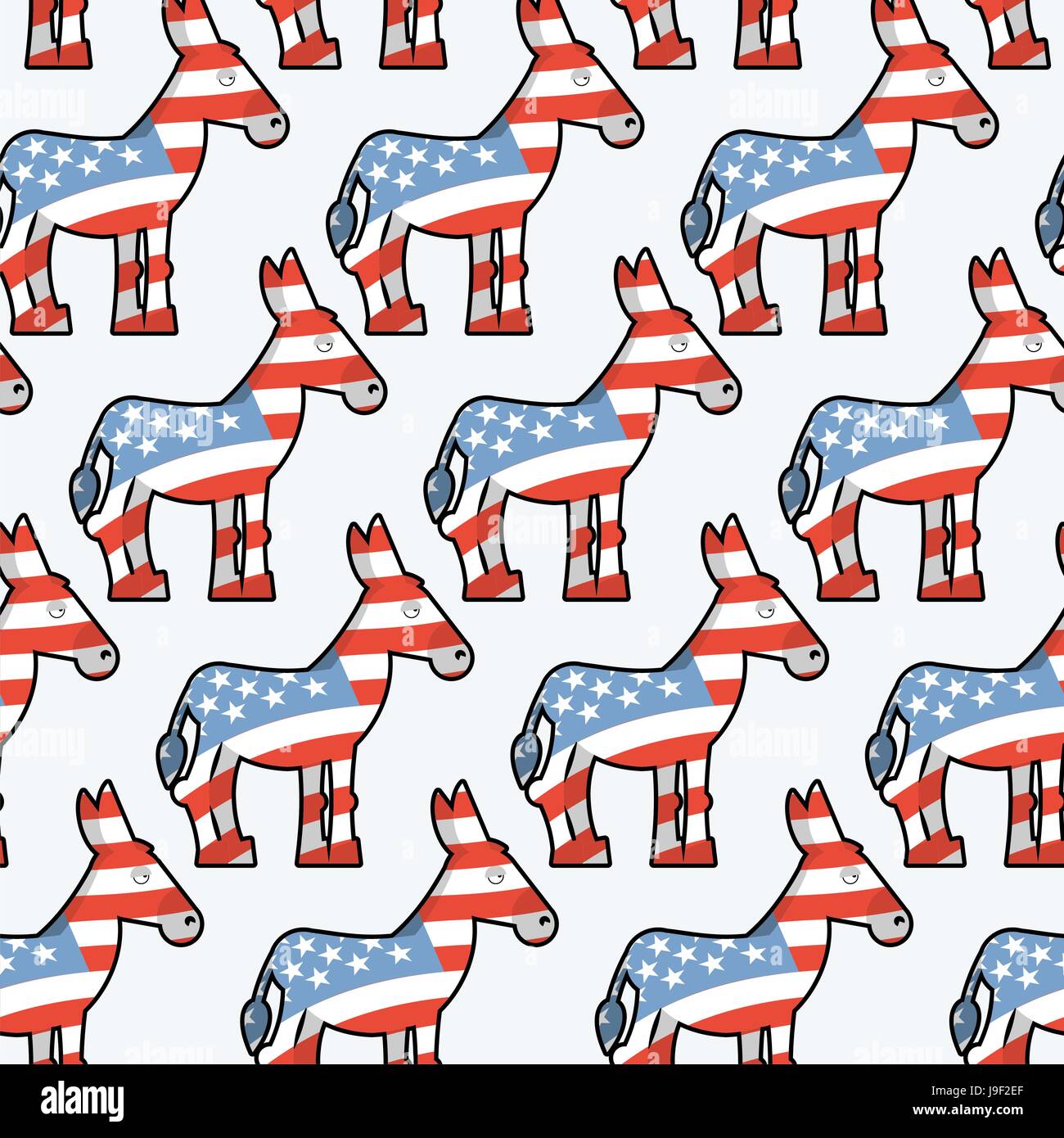Democrat Donkey seamless pattern. Donkey texture. Symbol of political ...
