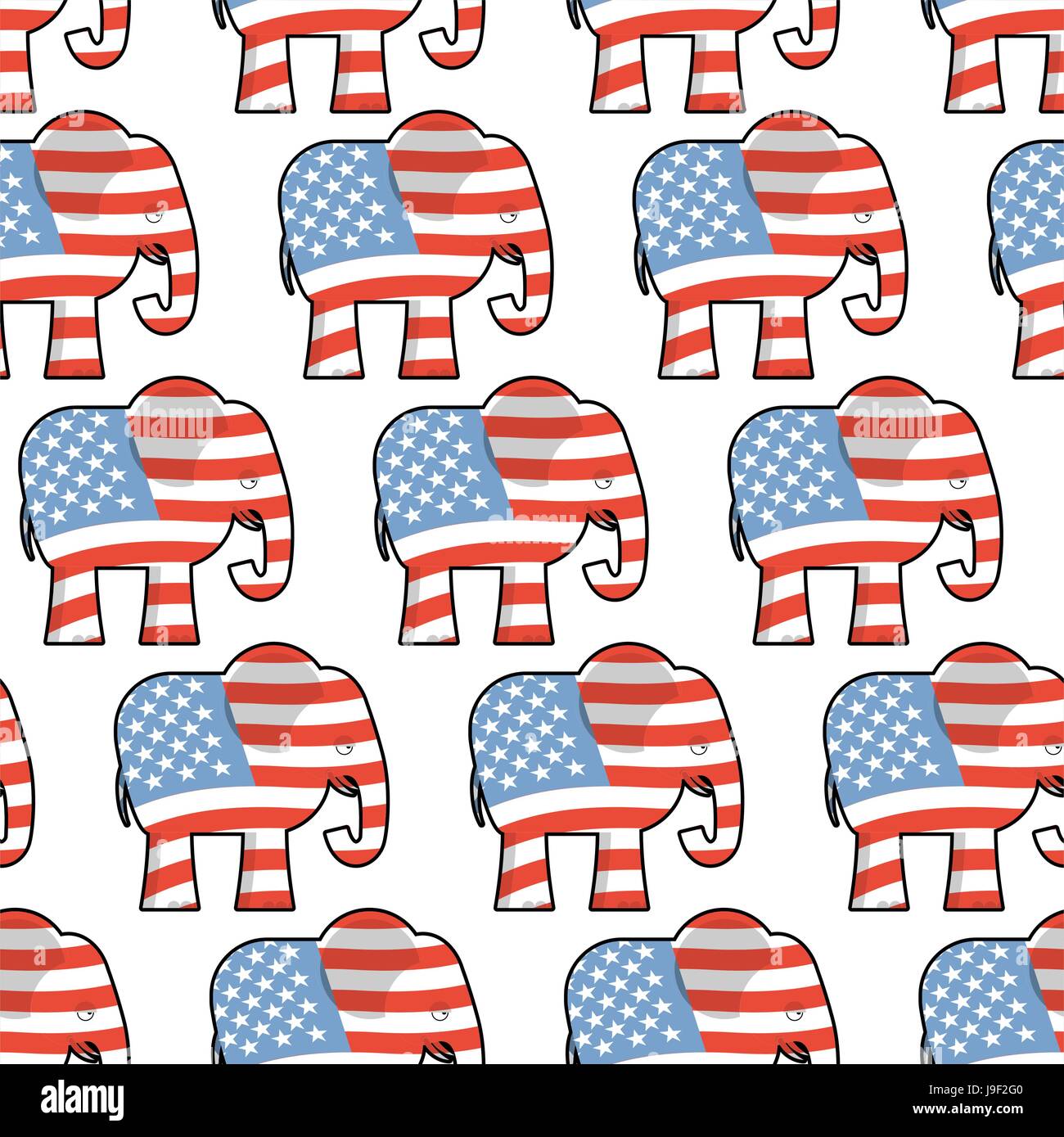 Republican Elephant seamless pattern. Elephant texture. Symbol of a ...