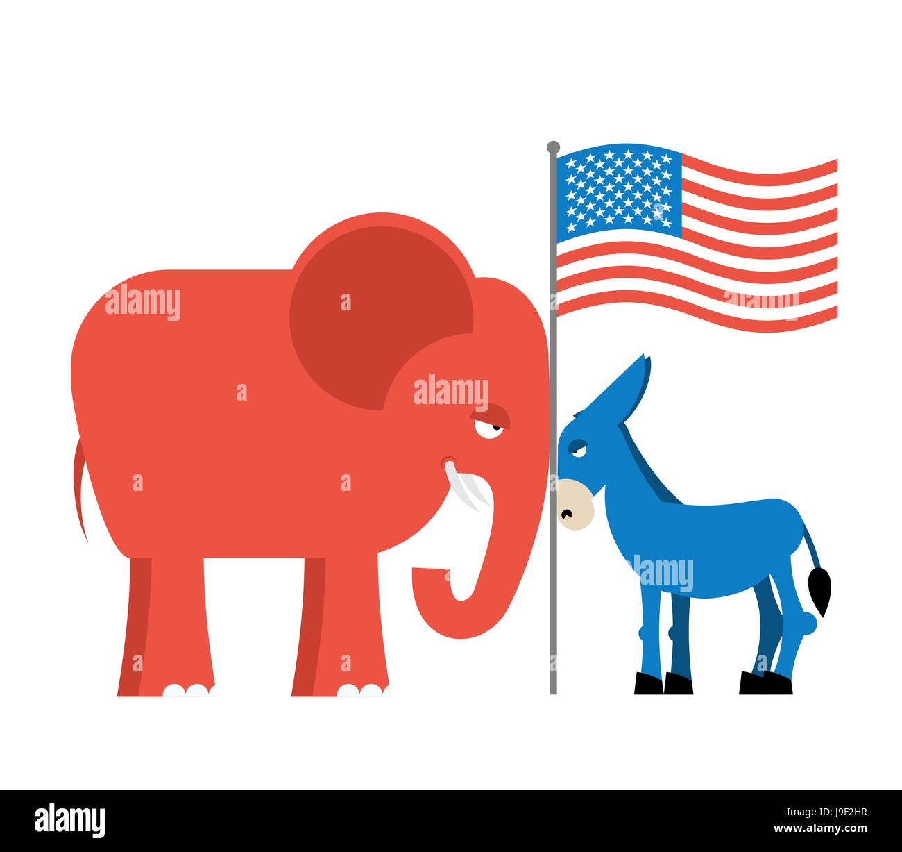 Donkey and elephant symbols of political parties in America. USA ...