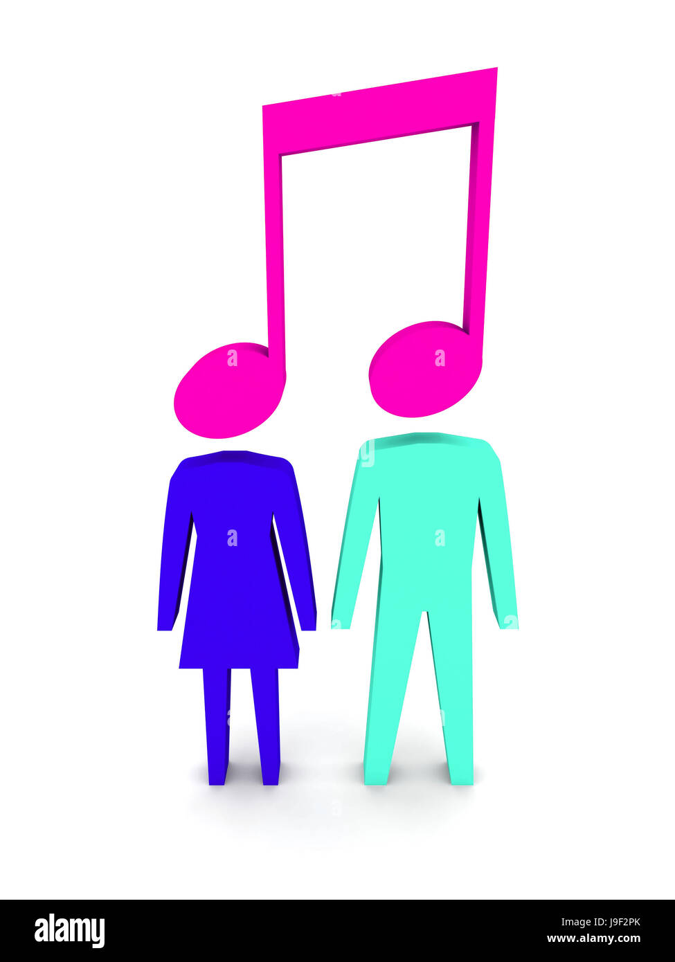 Music connecting people. Concept 3D illustration Stock Photo - Alamy