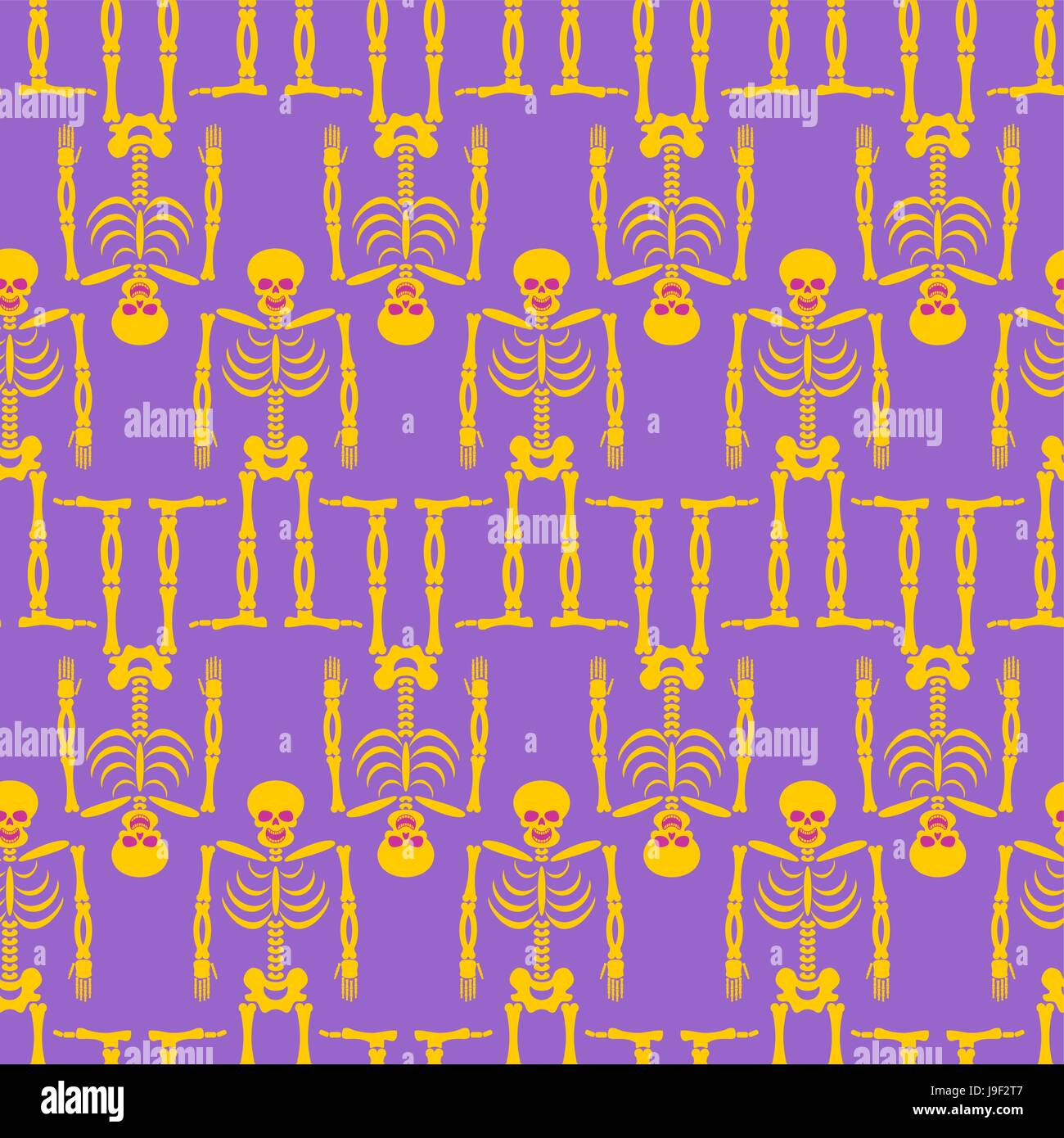 Skeleton seamless pattern. Bones and skull ornament. Ornament of dead ...