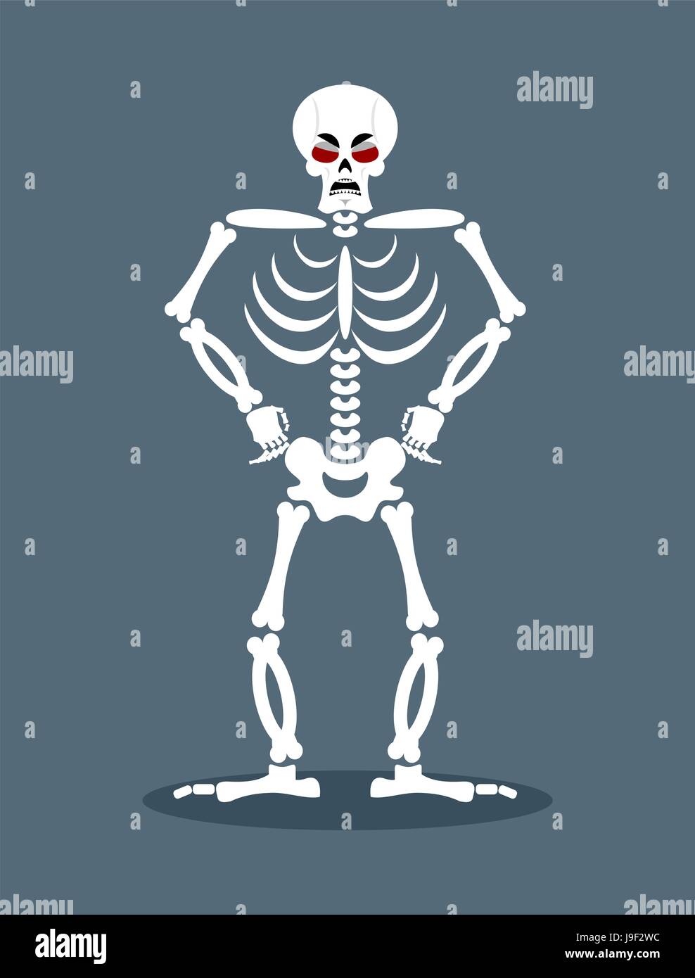 Angry skeleton. Aggressive dead. Evil skull and bones Stock Vector Image & Art - Alamy