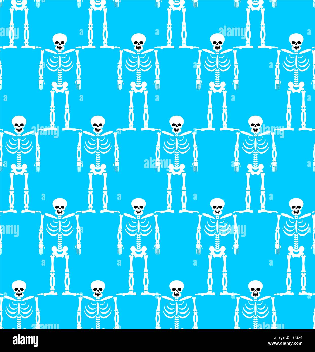 Skeleton seamless pattern. Bones and skull ornament. Ornament of dead ...