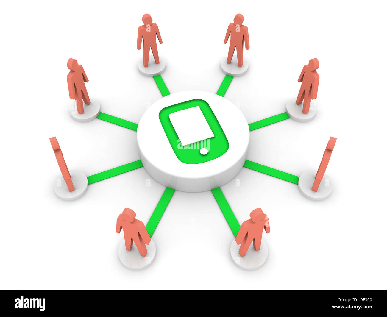 New communication technology connect people. Concept 3D illustration ...
