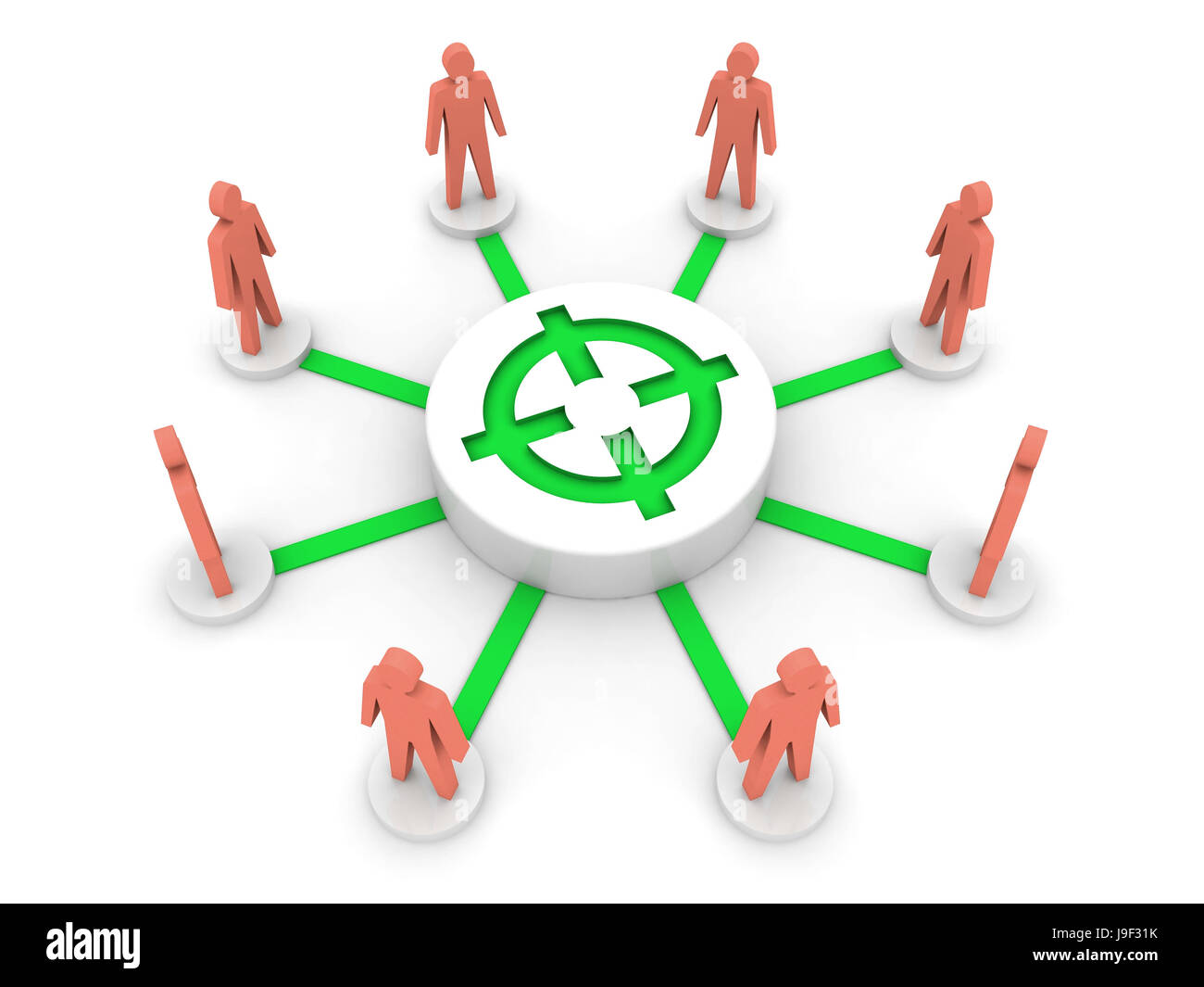Team target. Common goal. Concept 3D illustration Stock Photo - Alamy
