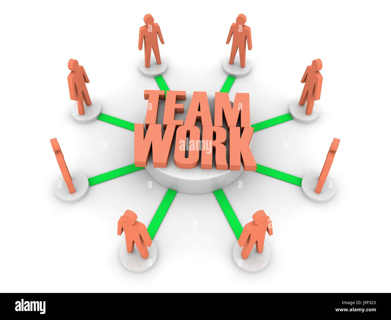 Teamwork. Working towards a common target. Concept 3D illustration ...