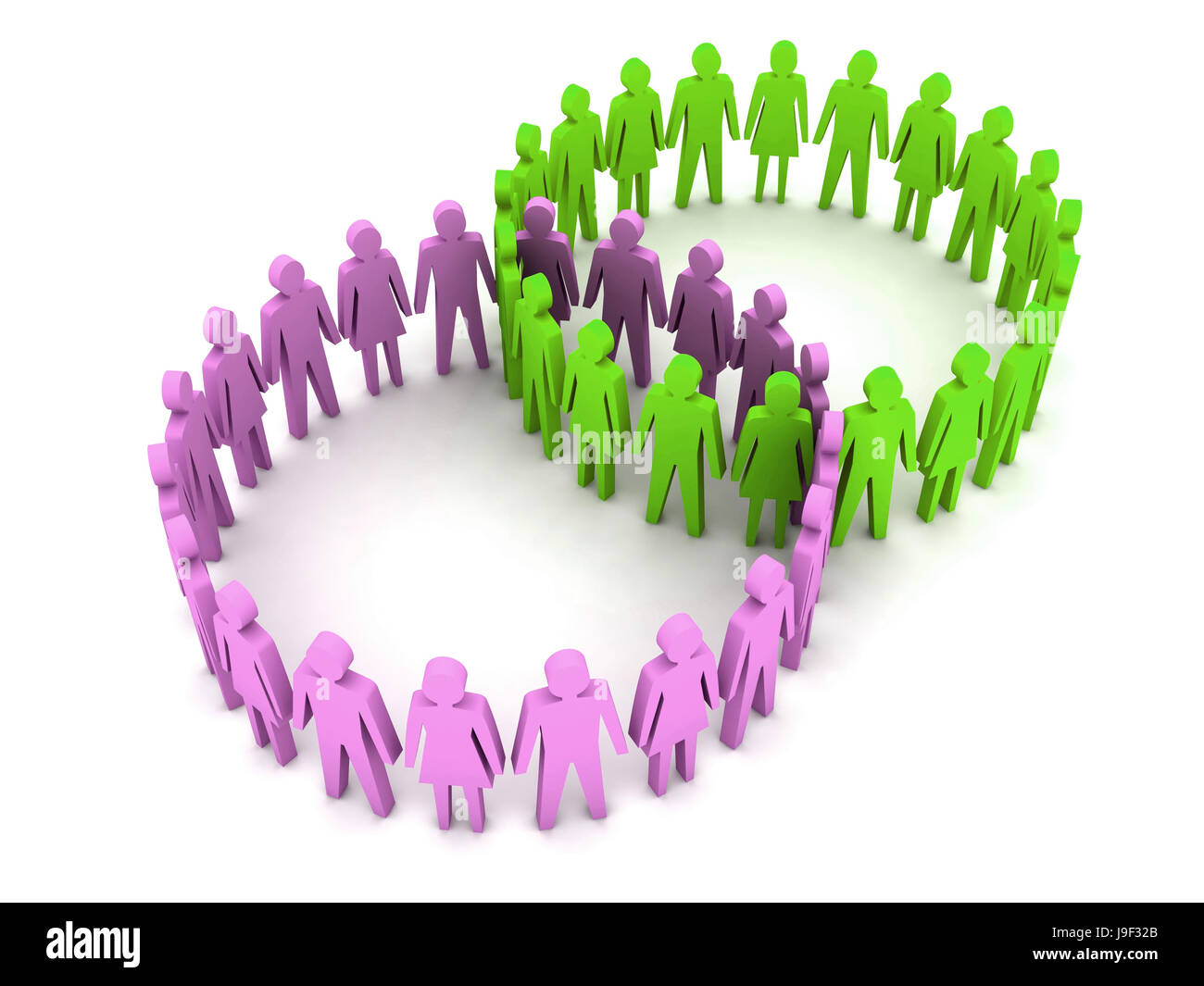 Two different teams connection. Concept 3D illustration Stock Photo - Alamy