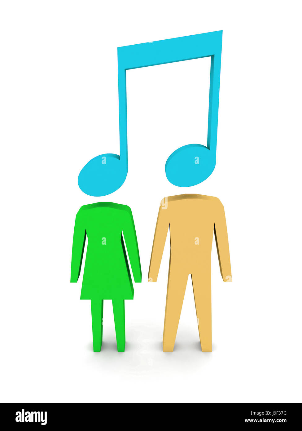 Music connecting people. Concept 3D illustration Stock Photo - Alamy