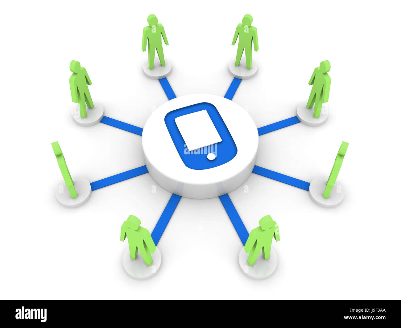 New communication technology connect people. Concept 3D illustration ...