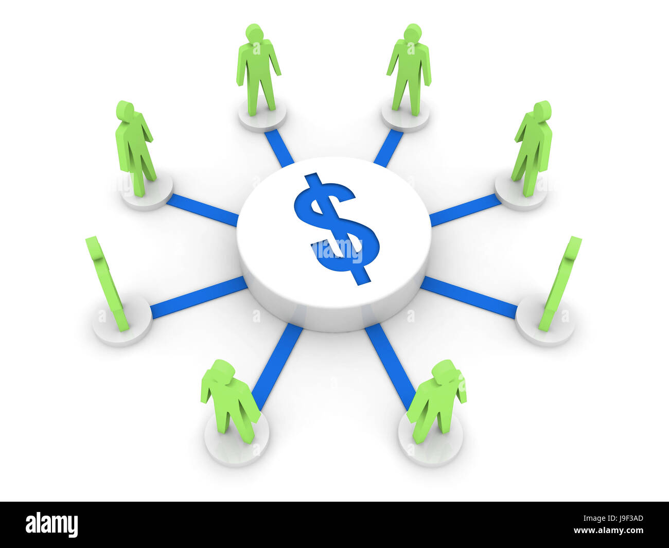 Money connect people. Finance source. Concept 3D illustration Stock ...