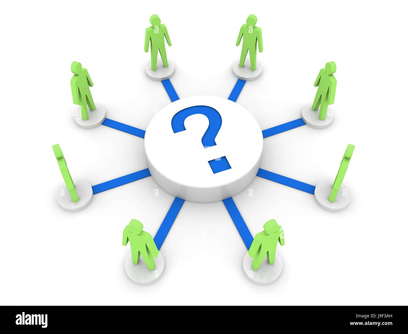 Global question. Teamwork. Concept 3D illustration Stock Photo - Alamy