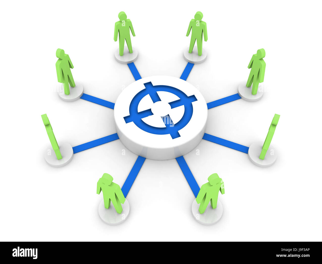 Team target. Common goal. Concept 3D illustration Stock Photo - Alamy
