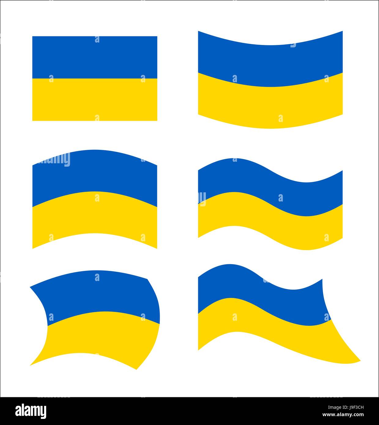 Ukraine flag. Set flags Ukrainian republic in various forms. Developing ...
