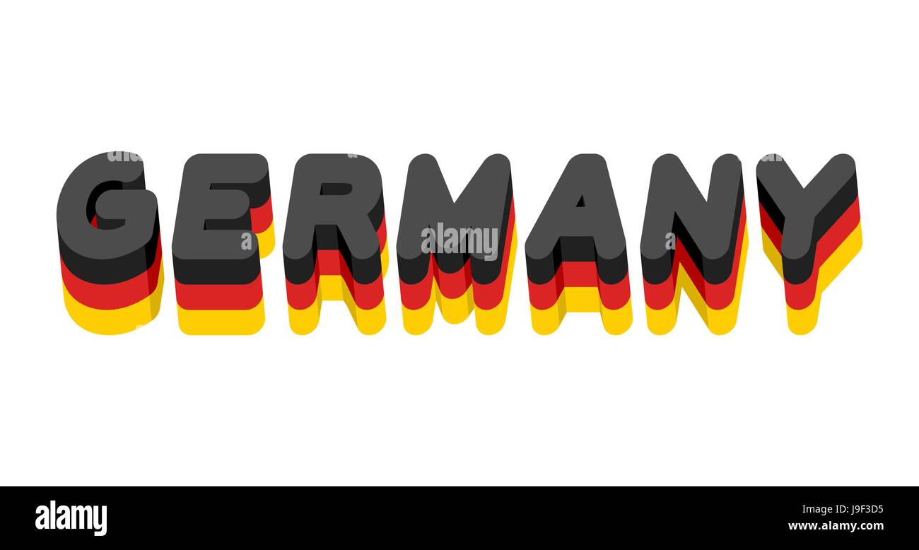 Germany lettering. Text of German flag. Emblem of European countries on ...