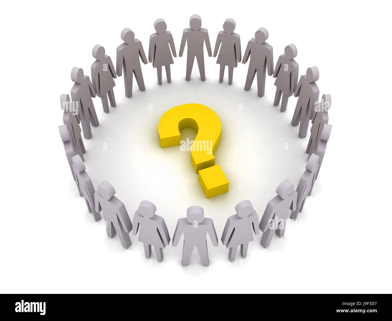 Global question. Teamwork. Concept 3D illustration Stock Photo - Alamy